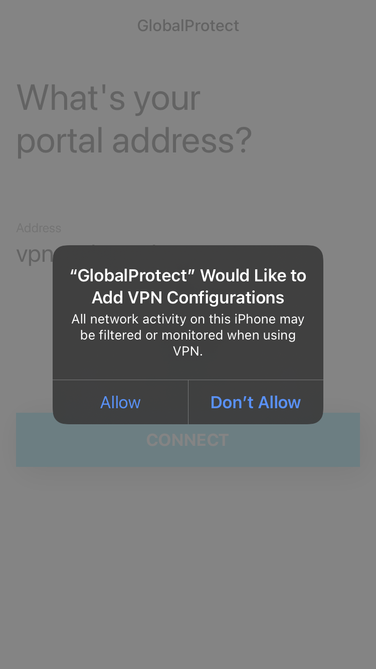VPN: GlobalProtect on Apple iOS