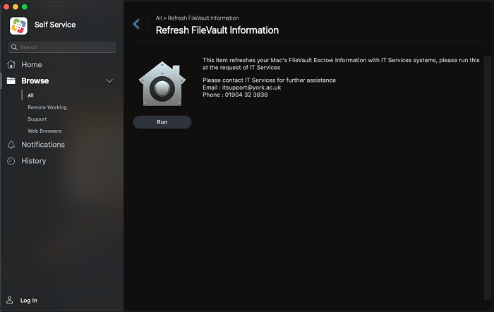 Mac: Refreshing your FileVault Information with IT Services