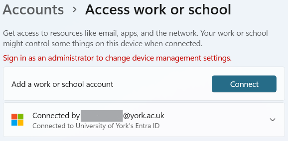Is my University Windows device managed by Entra ID (Azure AD) or ...