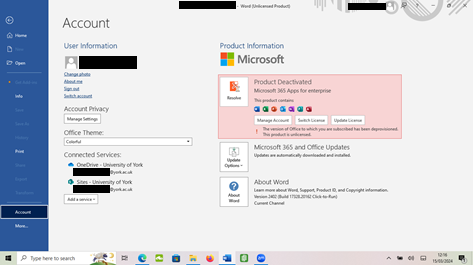 Microsoft 365: Deactivation warning (associate staff) | IT Services ...