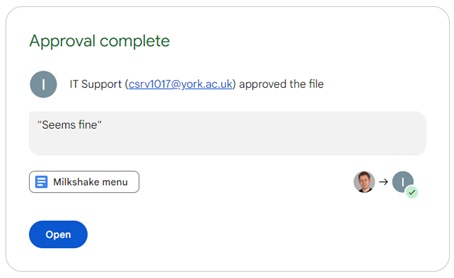 Google Drive: Approvals | IT Services: support guides and answers ...