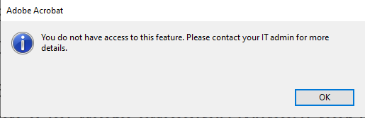 Adobe Acrobat: "You do not have access to this feature" | IT Services ...