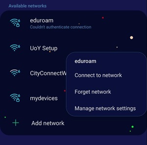 Connect to wifi (eduroam): Android | IT Services: support guides and ...