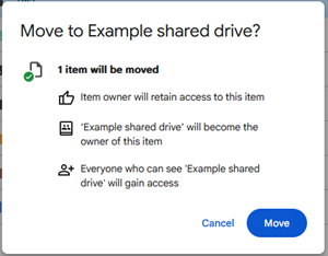 Google Drive: Move files and folders to a shared drive | IT Services ...